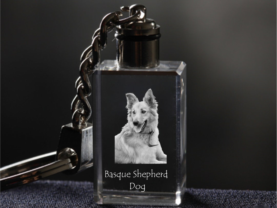 Basque Shepherd, Dog Crystal Keyring, Keychain, High Quality ...