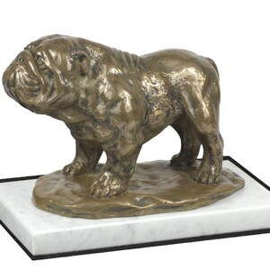Bulldog, English Bulldog, Dog White Marble Base Statue, Limited Edition ...