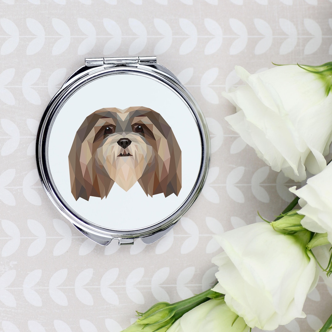 A Pocket Mirror With a Lhasa Apso Dog. A New Collection With the ...