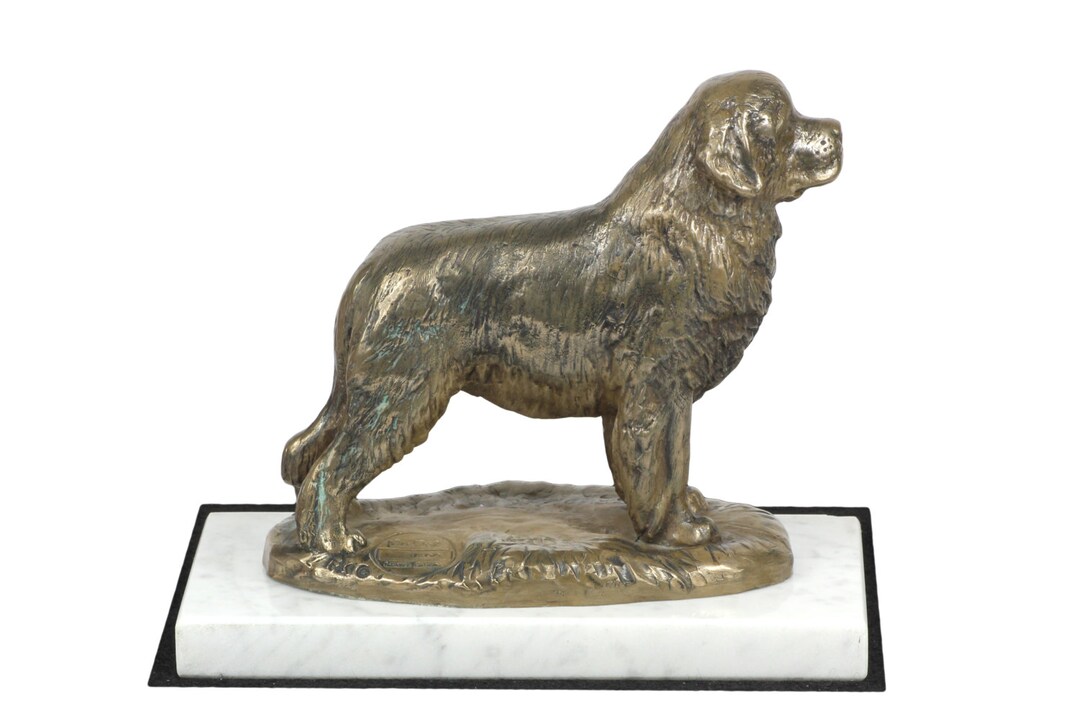 Newfoundland, Dog White Marble Base Statue, Limited Edition, Artdog ...