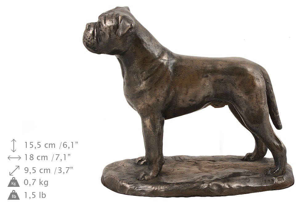 Urn for Dog’s Ashes With a Bullmastiff Statue, ART-DOG Cremation Box ...