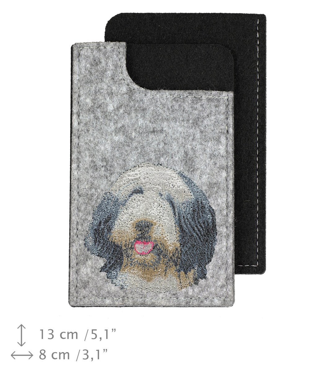 Bearded Collie A Felt Phone Case With an Embroidered Image - Etsy