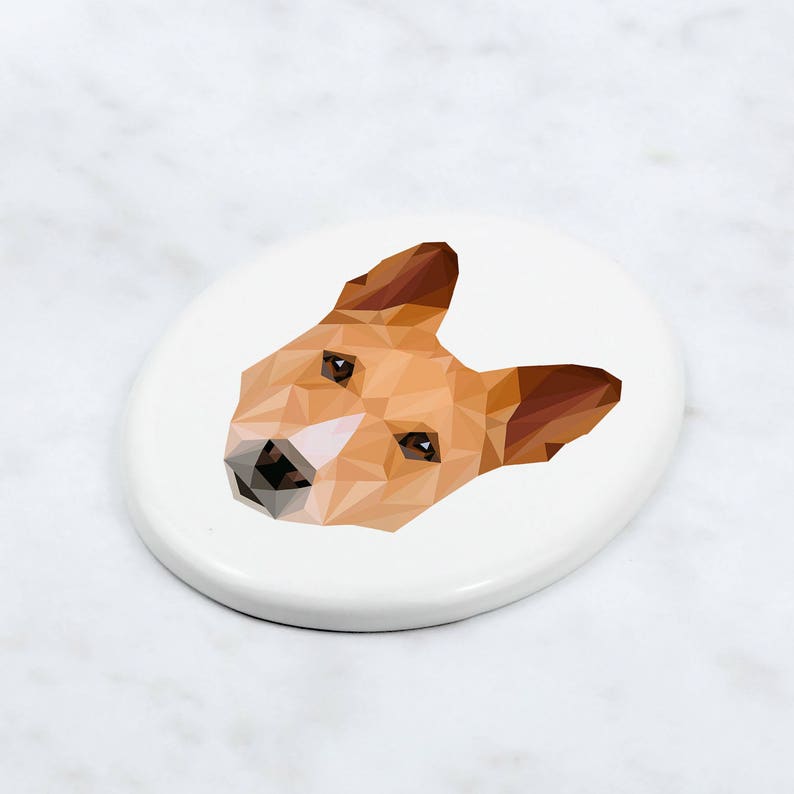 A Ceramic Tombstone Plaque With a Basenji Dog. Art-dog Geometric Dog - Etsy