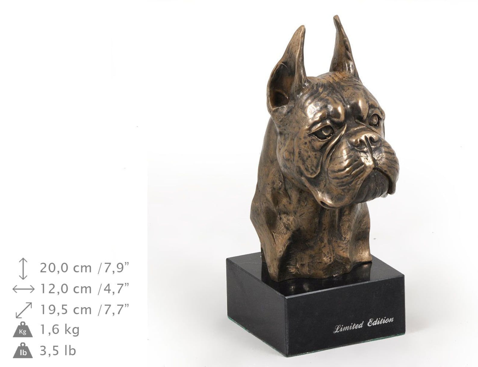 Boxer cropped Dog Marble Statue Limited Edition Artdog. - Etsy