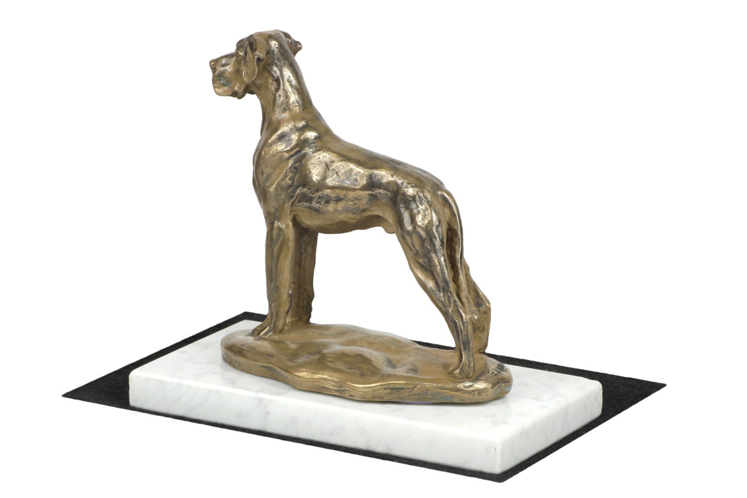 Great Dane Uncropped Dog White Marble Base Statue Limited | Etsy