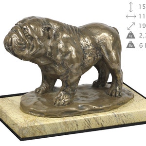 Bulldog English Bulldog Dog Sand Marble Base Statue - Etsy