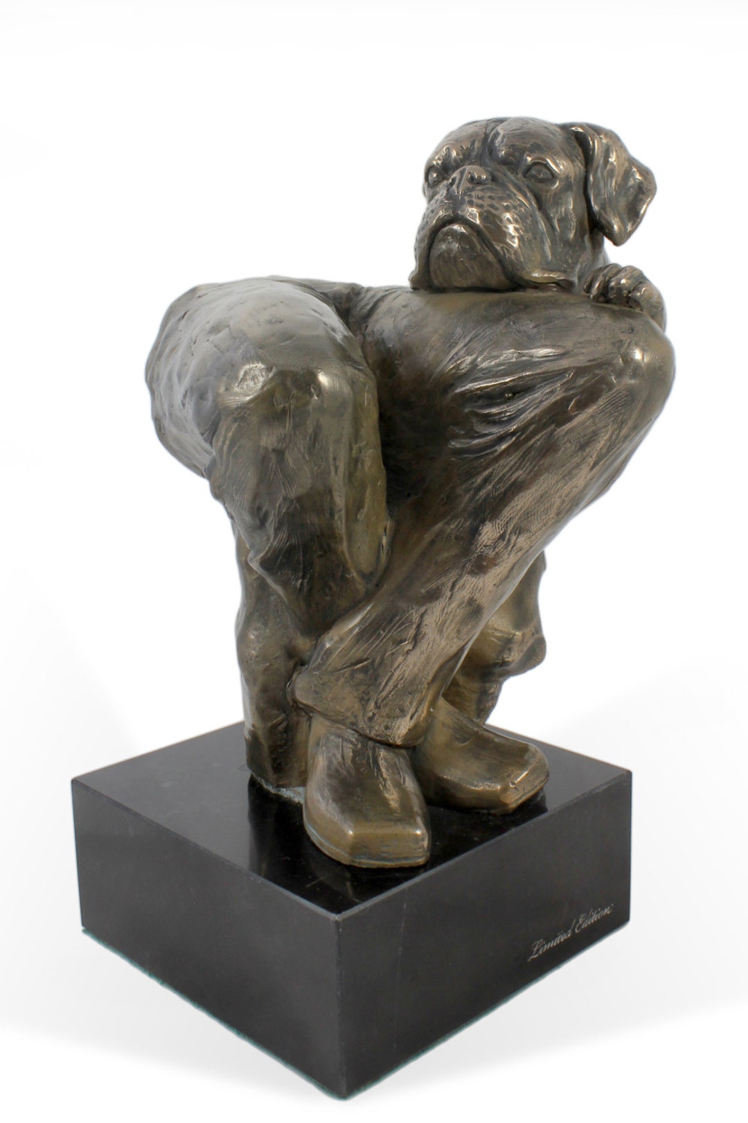 Boxer (on Knee), Dog Marble Statue, Limited Edition, Artdog. Made of ...
