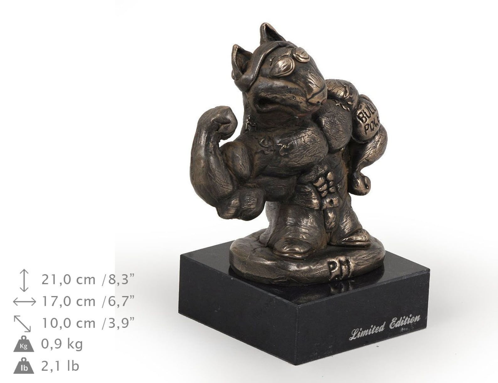 Bull Terrier strongman Dog Marble Statue Limited Edition | Etsy