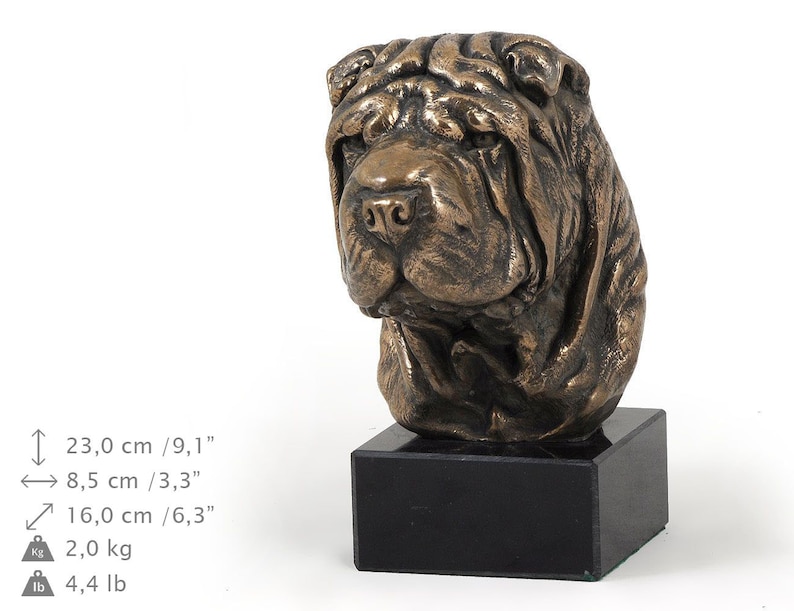 Shar Pei, Dog Marble Statue, Limited Edition, Artdog. Made of Cold Cast ...