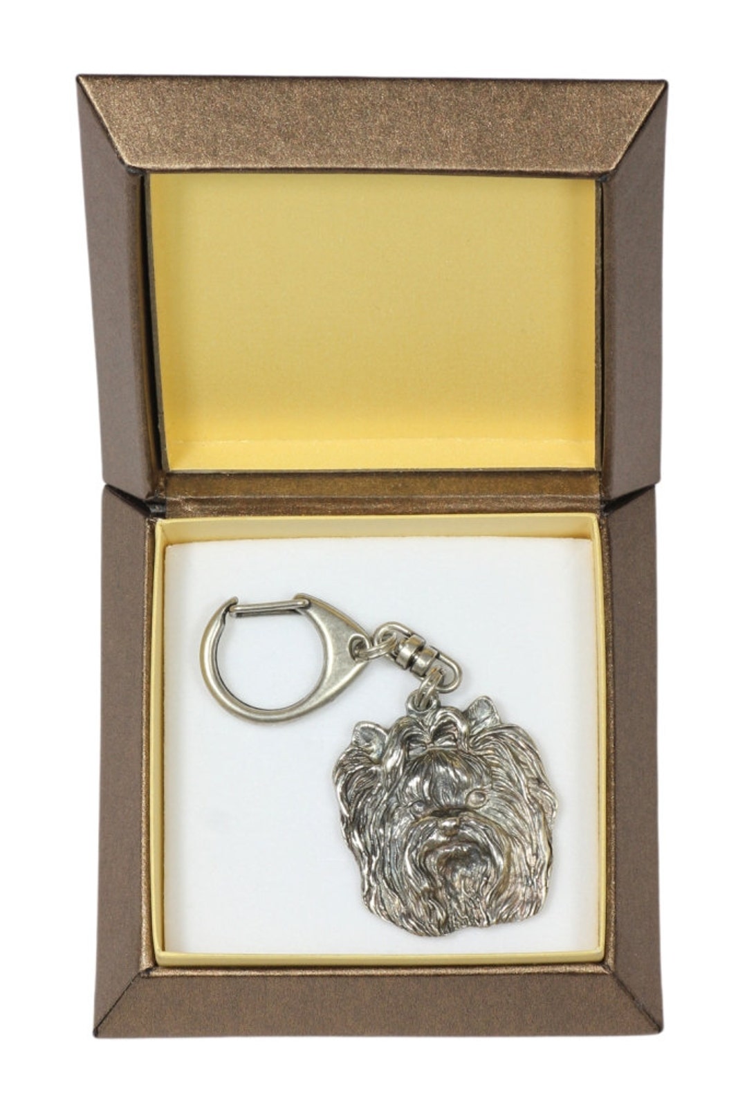 NEW, Yorkshire Terrier, Yorkie, Dog Keyring, Key Holder, in Casket ...