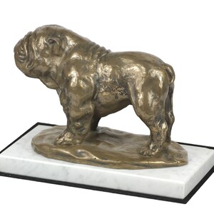 Bulldog, English Bulldog, Dog White Marble Base Statue, Limited Edition ...