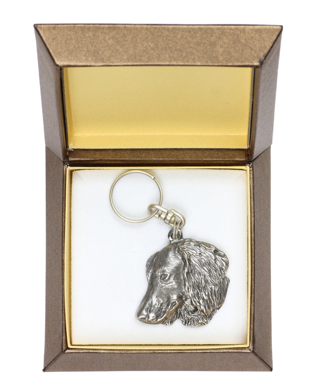 NEW, Teckel (longhaired), Dog Keyring, Key Holder, in Casket, Limited ...