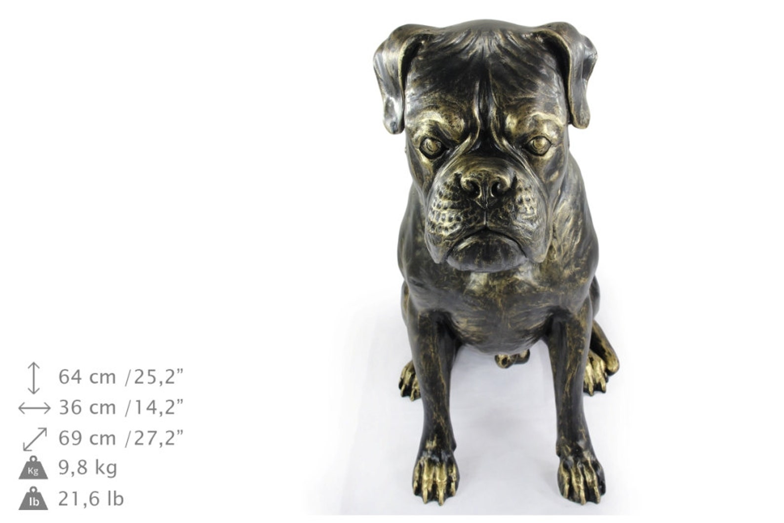 Boxer (sitting), Dog Natural Size Statue, Limited Edition, Artdog - Etsy