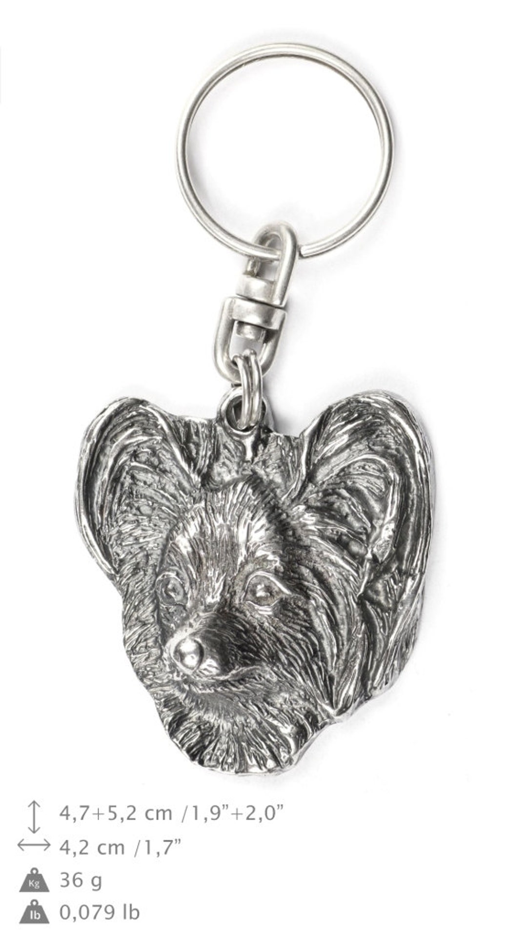 NEW, Papillon, Dog Keyring, Key Holder, Limited Edition, Artdog . Dog ...