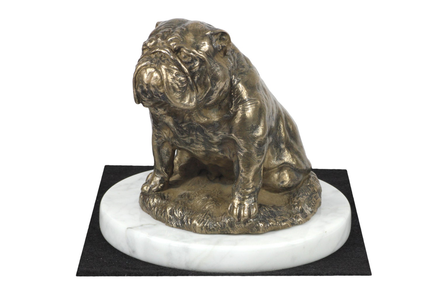 Bulldog English Bulldog Dog White Marble Base Statue | Etsy