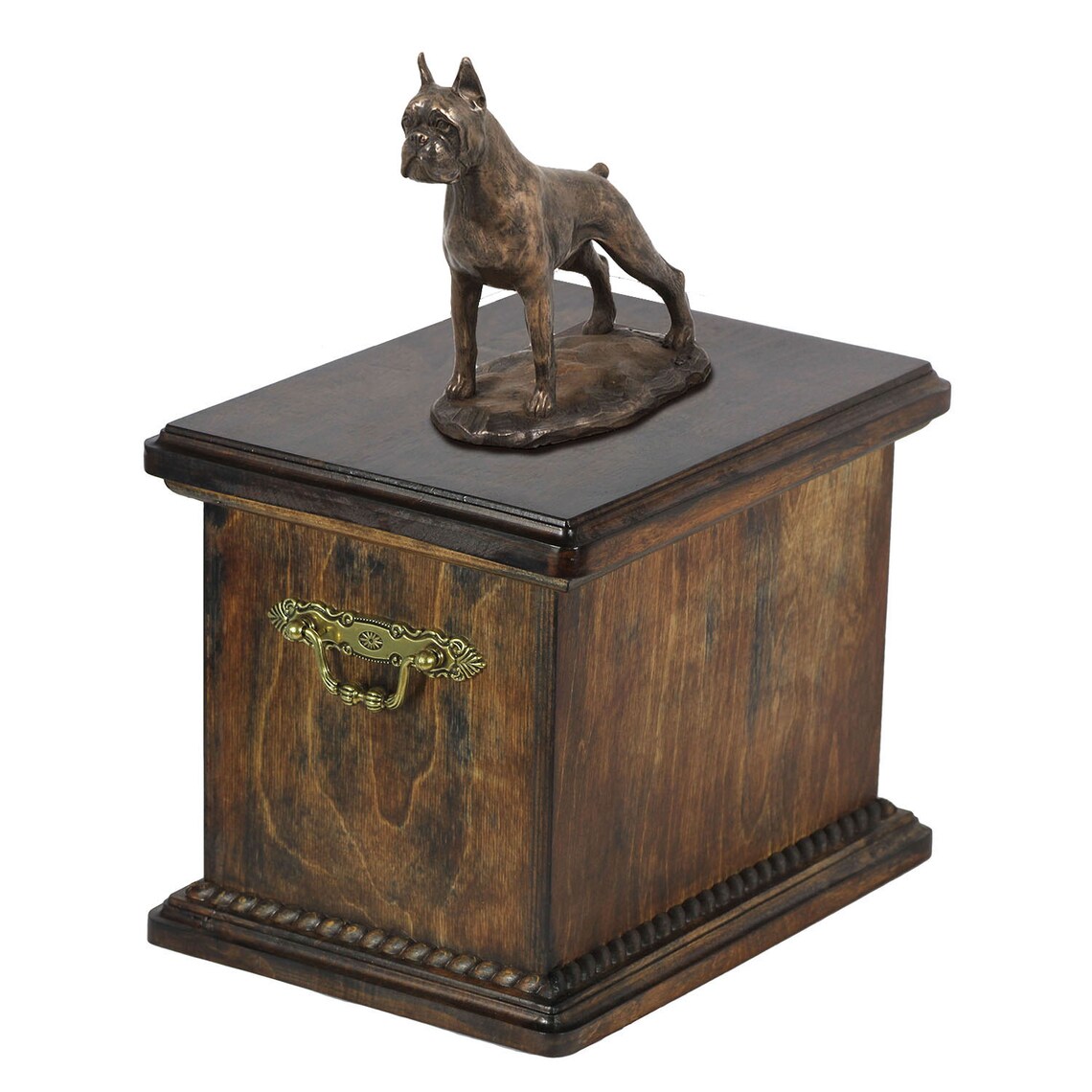 Urn for Dog’s Ashes With a Boxer Cropped Statue, ART-DOG Cremation Box ...