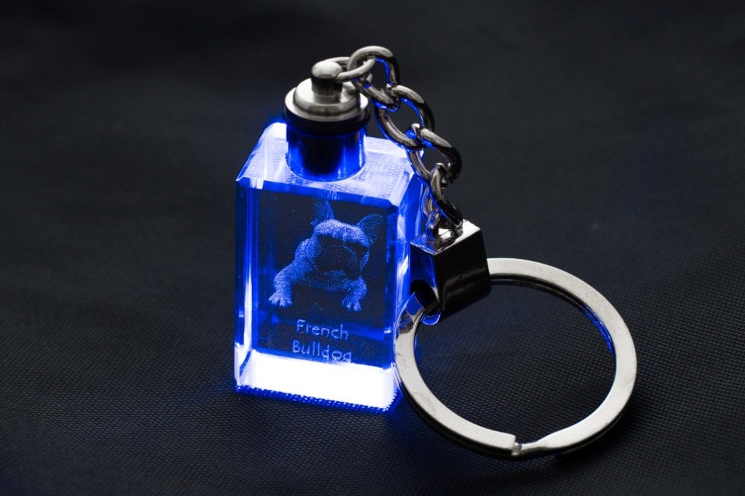 French Bulldog, Dog Crystal Keyring, Keychain, High Quality ...