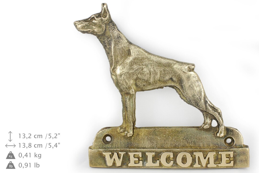 Doberman, Dog Welcome, Hanging Decoration, Limited Edition, Artdog - Etsy