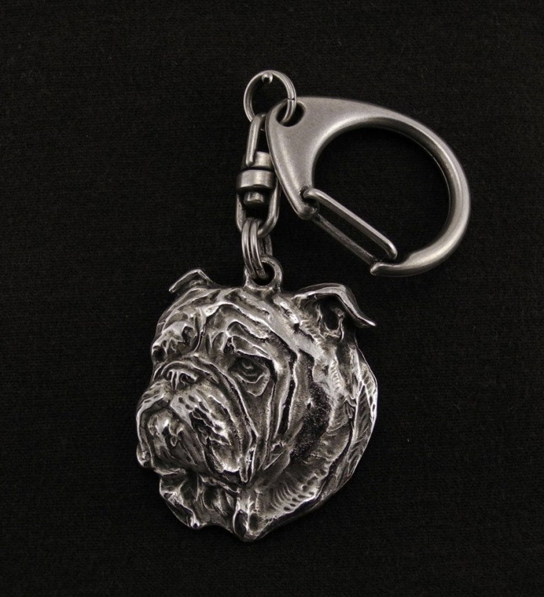 Bulldog, Dog Keyring, Keychain, Limited Edition, Artdog . Dog Keyring ...