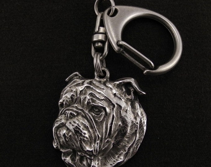 Bulldog, Dog Keyring, Keychain, Limited Edition, Artdog . Dog Keyring ...