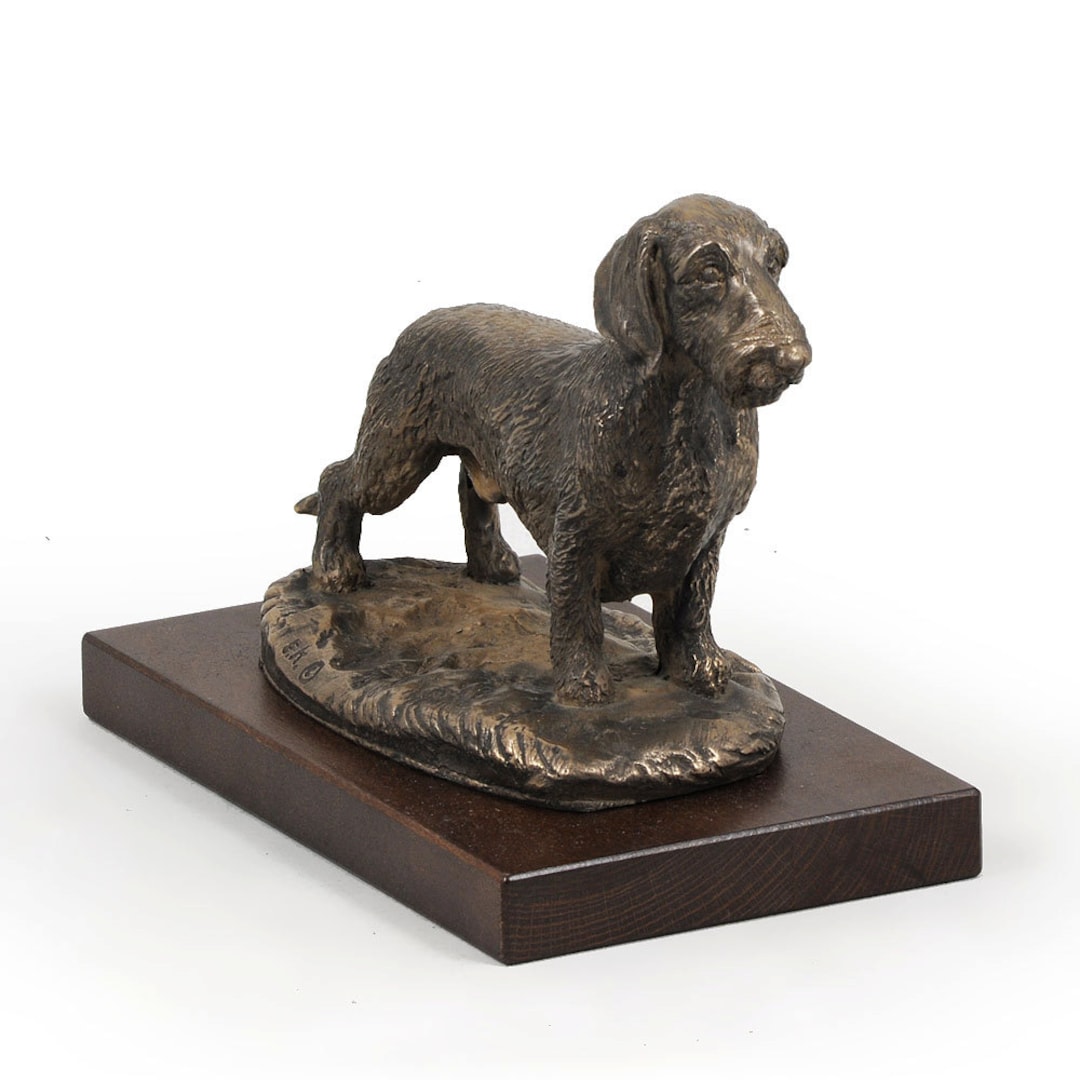 Dachshund (wirehaired), Dog Wooden Base Statue, Limited Edition, Artdog ...