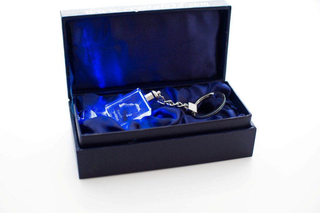 French Bulldog, Dog Crystal Keyring, Keychain, High Quality ...