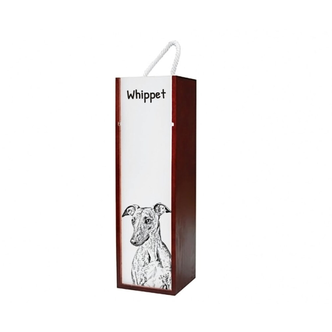 Whippet Wine Box With an Image of a Dog. | Etsy