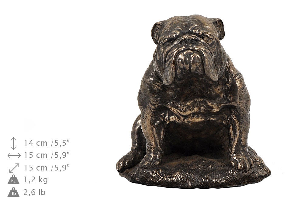 English Bulldog Sitting - Exclusive Urn for Dog Ashes With a Statue ...