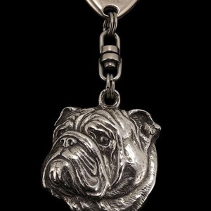 NEW, English Bulldog, Dog Keyring, Necklace and Pin in Casket, DELUXE ...