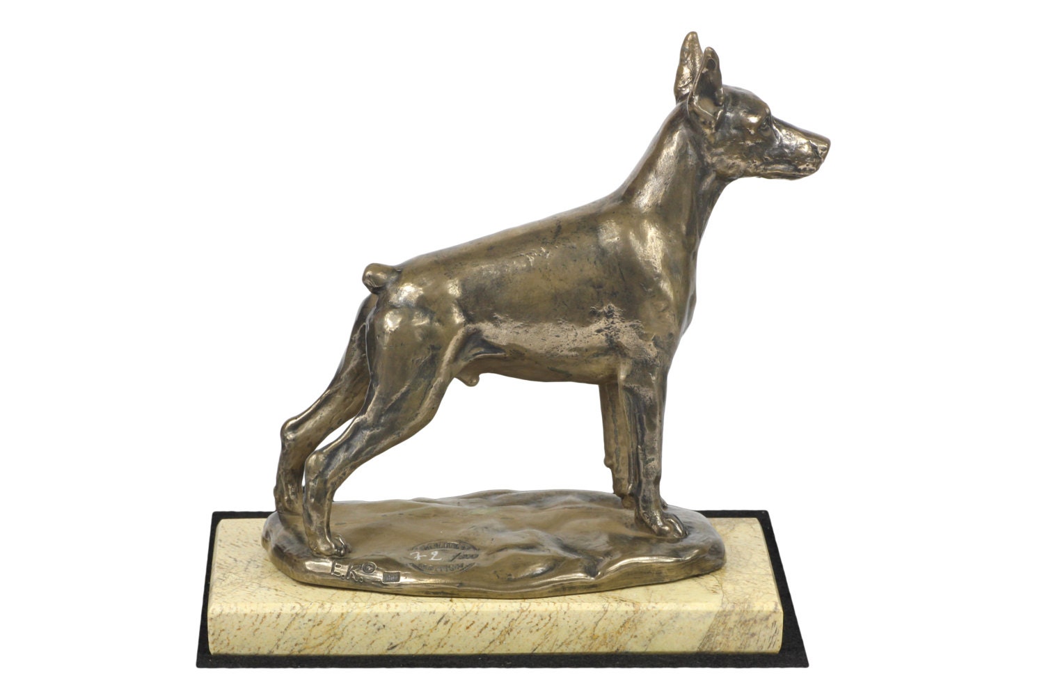 Dobermann , Dog Sand Marble Base Statue, Limited Edition, Artdog. Made ...