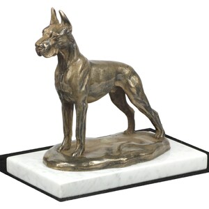 Great Dane, Dog White Marble Base Statue, Limited Edition, Artdog. Made ...