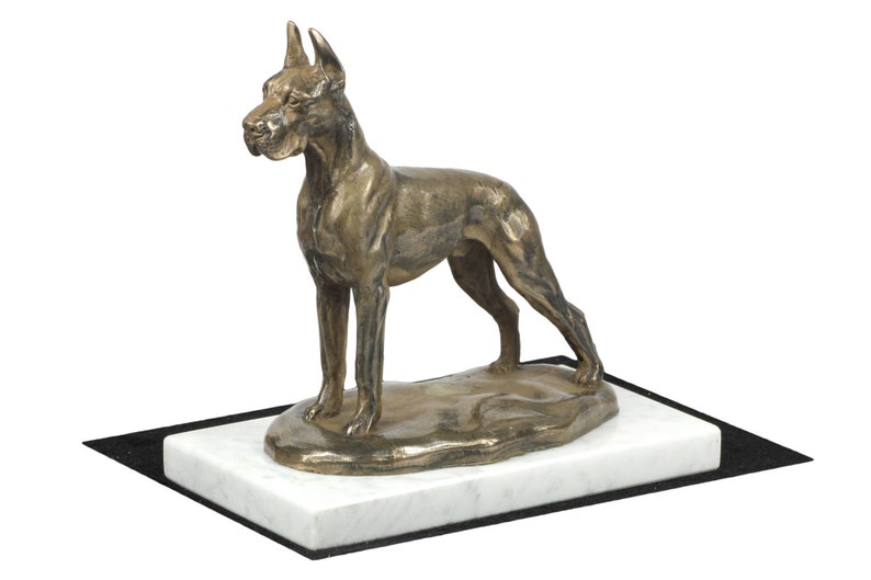 Great Dane Dog White Marble Base Statue Limited Edition | Etsy