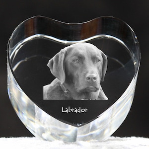Labrador Retriever, Crystal Heart With Dog, Souvenir, Decoration ...