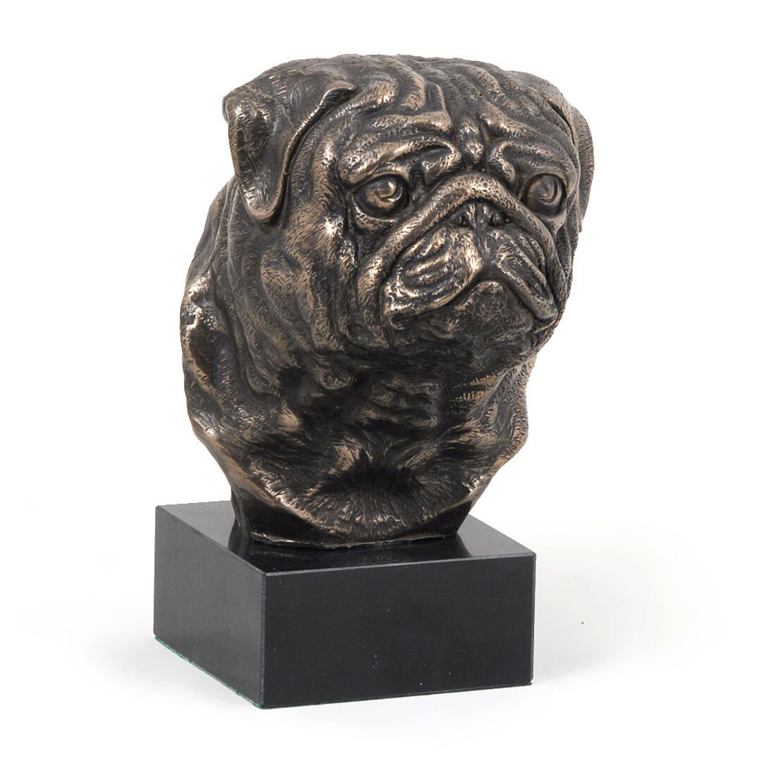Pug Mops, Dog Marble Statue, Limited Edition, Artdog. Made of Cold Cast ...