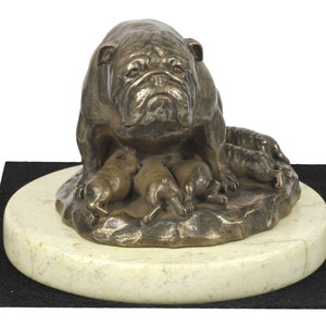 Bulldog English Bulldog Dog Sand Marble Base Statue - Etsy