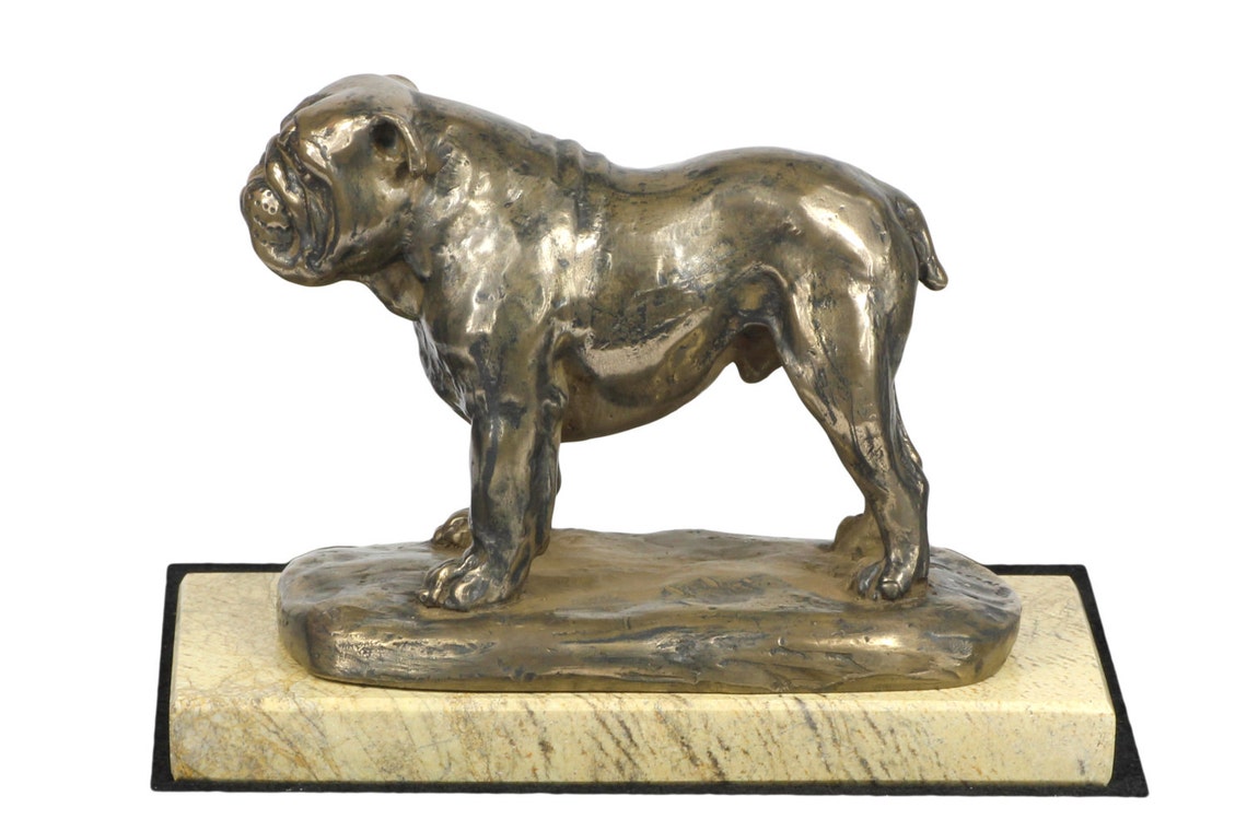 Bulldog English Bulldog Dog Sand Marble Base Statue | Etsy
