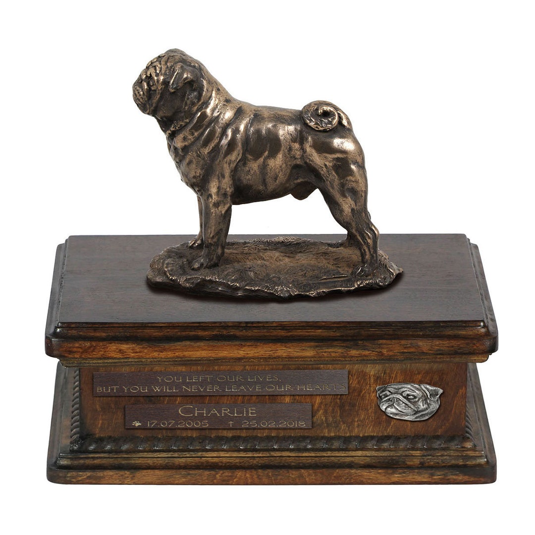 Exclusive Urn for Dog Ashes With a Pug Statue Relief and - Etsy UK