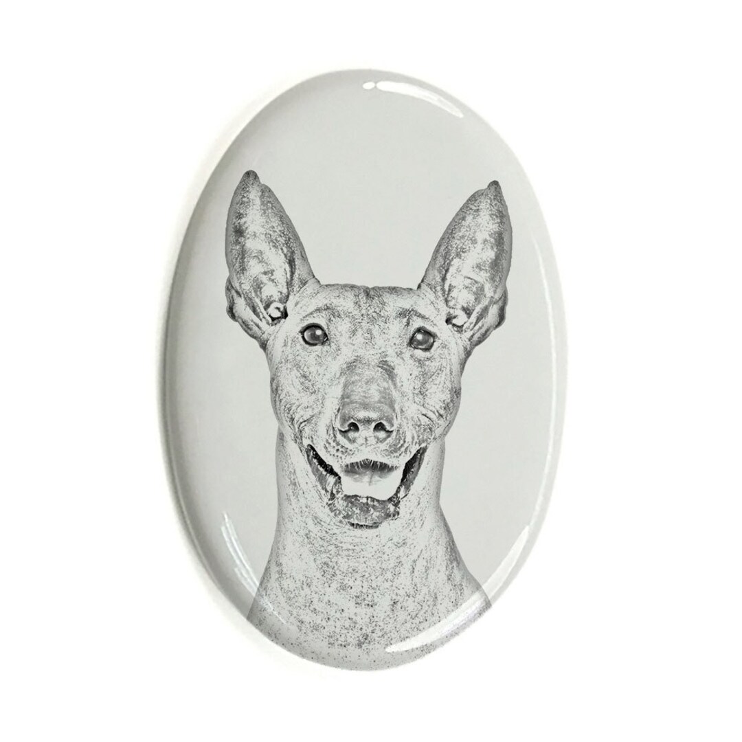 Xoloitzcuintli, Mexican Hairless Dog Gravestone Oval Ceramic Tile With ...
