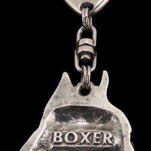 NEW, Boxer (toungue&pointed Ears), Dog Keyring and Necklace in Casket ...