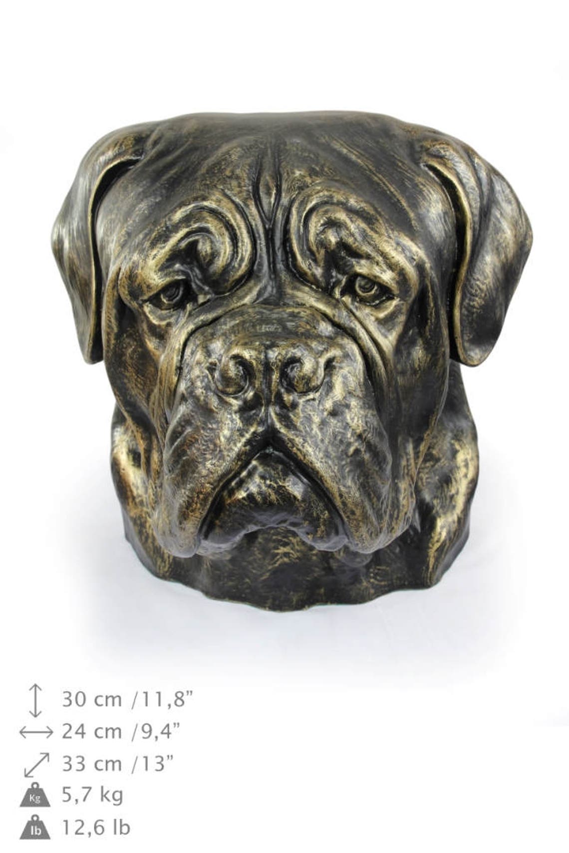 Urn for Dog Ashes French Mastiff Statue. Artdog Collection. | Etsy