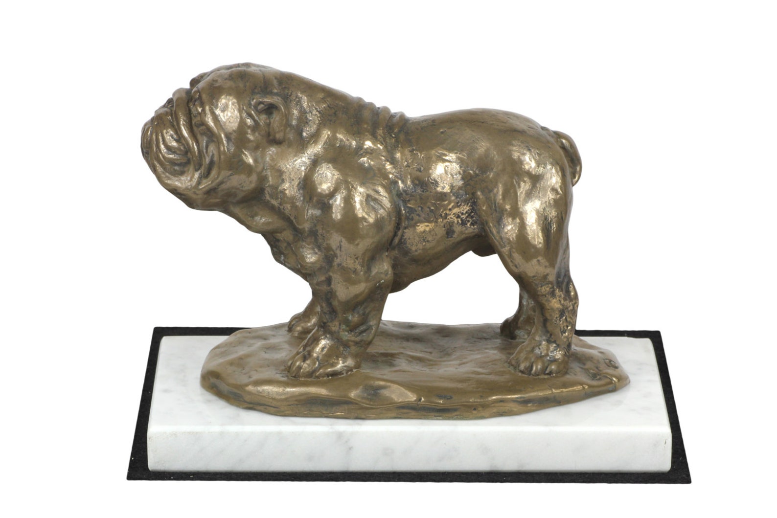 Bulldog, English Bulldog, Dog White Marble Base Statue, Limited Edition ...