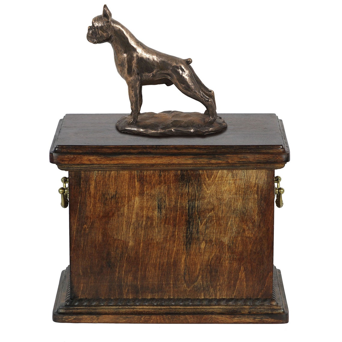 Urn for Dog’s Ashes With a Boxer Cropped Statue, ART-DOG Cremation Box ...