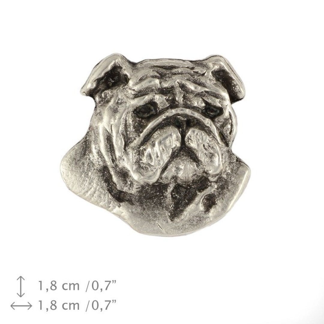 English Bulldog (head), Dog Pin, Limited Edition, Artdog - Etsy