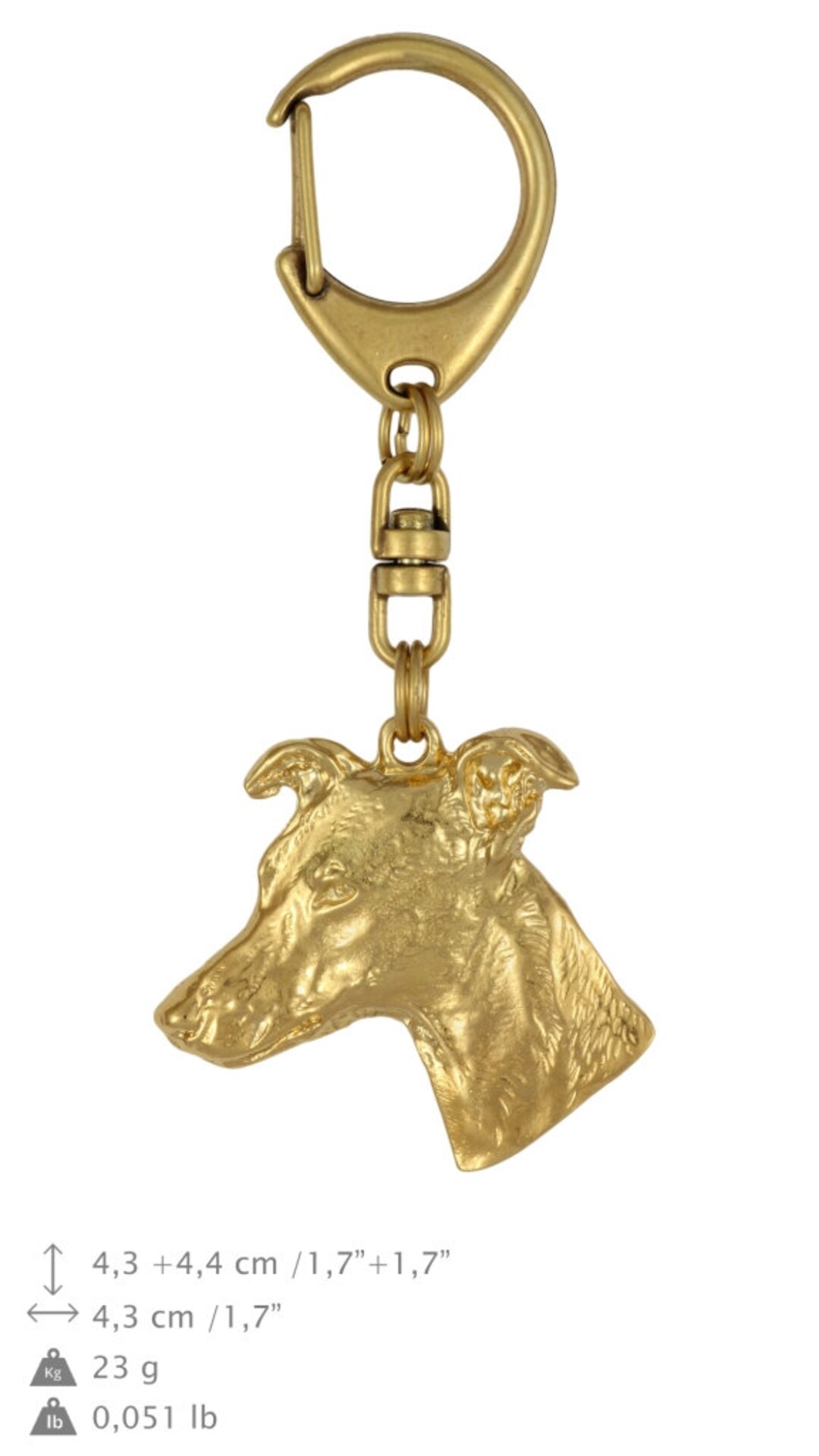 Whippet, Millesimal Fineness 999, Dog Keyring, Keychain, Limited ...