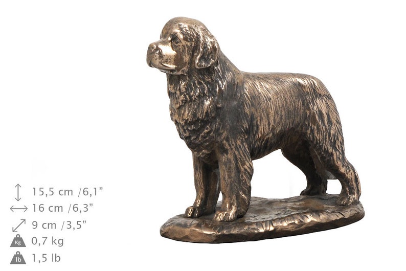 Urn for Dog’s Ashes With a Newfoundland Statue, ART-DOG Cremation Box ...