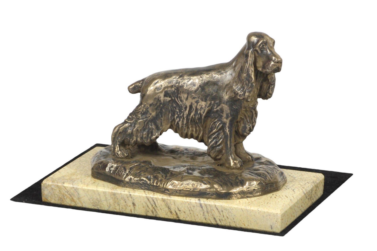 English Cocker Spaniel , Dog Sand Marble Base Statue, Limited Edition ...