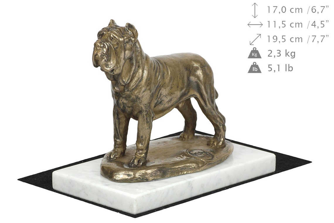 Neapolitan Mastiff, Dog White Marble Base Statue, Limited Edition ...
