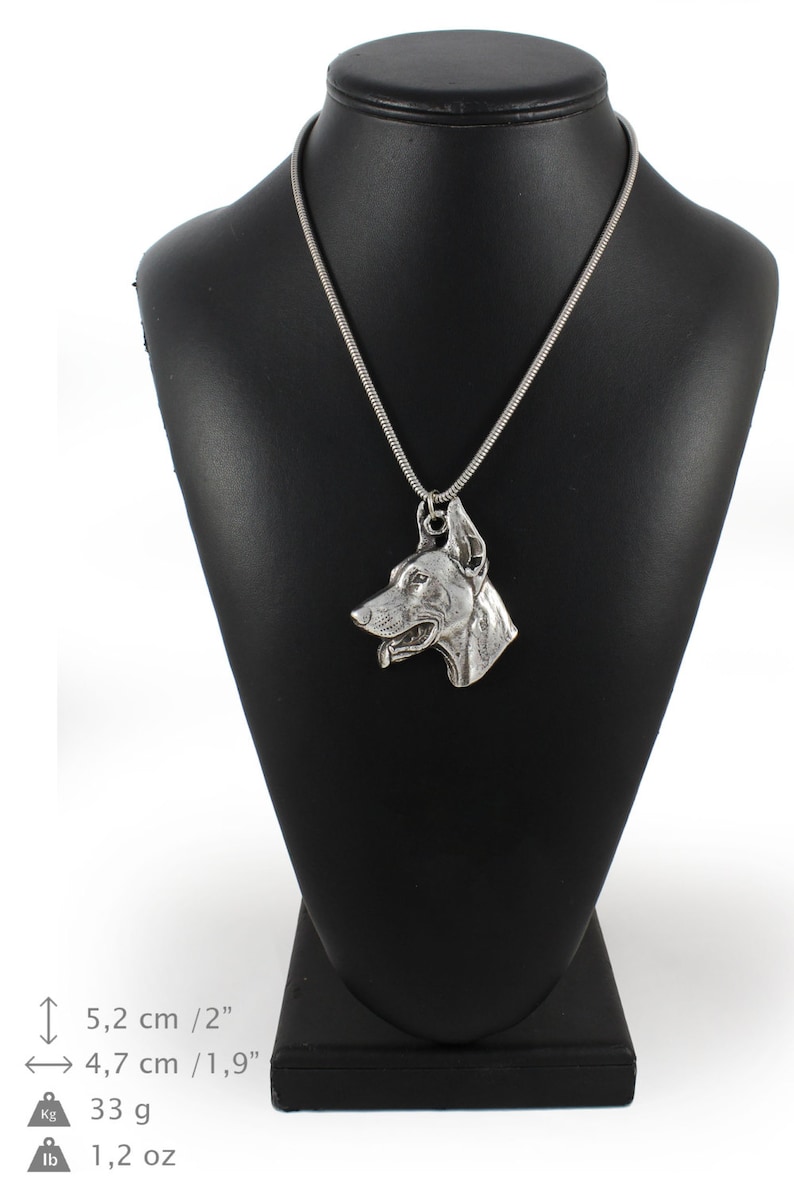 NEW, Doberman Pinscher, Dog Necklace, Silver Chain 925, Limited Edition ...