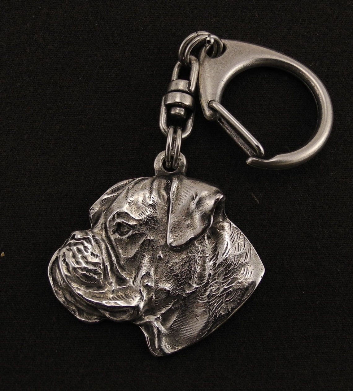 Boxer uncropped¬ Cut Dog Keyring Keychain Limited | Etsy