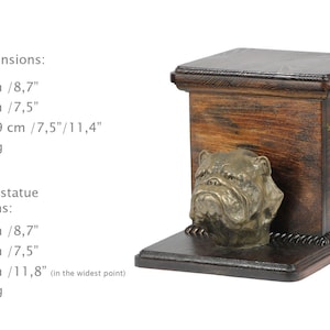 Urn for Dog’s Ashes With a Standing Statue -bulldog, English Bulldog ...